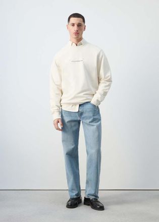 Mango Sweat en coton 100 % imprim&eacute; blanc cass&eacute; - Homme - XXL - MANGO MAN