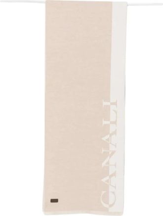 Canali Schal mit Logo aus Wolle - - Accessories - Herren - Beige - ONE SIZE