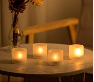 Nuptio Nuptio 12 Pi&egrave;ces Bougeoir en Verre D&eacute;poli, Mini Bougeoir Photophore, 4.3cm de Largeur 3.9cm de Hauteur pour Les Cadeaux, Mariages, Cadeaux et D&eacute;corati