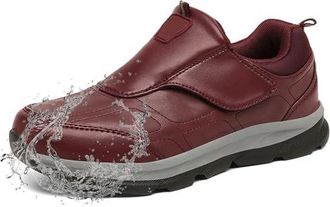 Generic Chaussons De Marche Réglables Extra Larges pour Homme, Chaussures de Marche pour Cuir Imperméable, Sans Lacets Sneakers, Antidérapant Confortable Wome