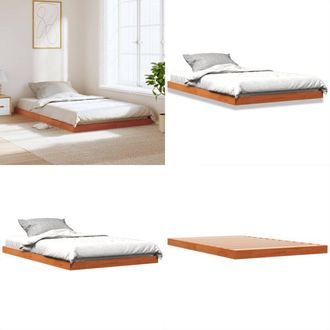 vidaXL Massivholzbett Wachsbraun 120x200 cm Kiefer - Massivholzbette - Holzbett - Kiefernbett - Doppelbett - Bettesrahmen - Home & Living