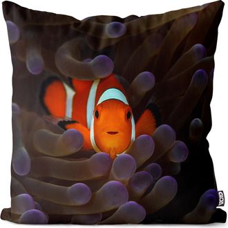 Void Watches Clownfisch Meer Fisch Kissenbezug Kissenhülle Polyester Dekoration Weihnachten Winter Weihnachts-Deko Kissen, Kissen Größe:60 x 60 cm