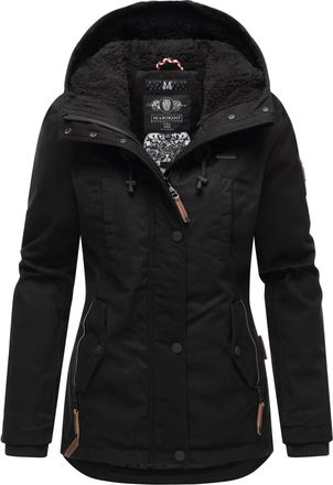 Marikoo Damen Winterjacke mit Teddyfell-Innenfutter & Kapuze