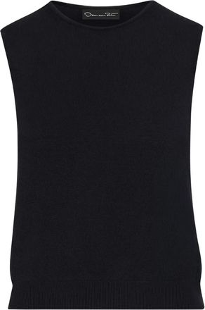 Oscar De La Renta haut à design sans manches - Bleu