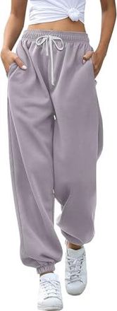 Generic Jogging Femme Pantalon Fluide Printemps Longueur Pants Comfy Basique Stretch Sweatpant D&eacute;contract&eacute;s L&eacute;ger V&ecirc;tement Pas Cher Fluide Taille Elastique 20