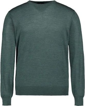 Hackett Herren Pullover gr&uuml;n Merinowolle unifarben