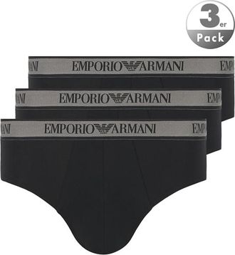 Emporio Armani Herren Slips schwarz Baumwolle unifarben