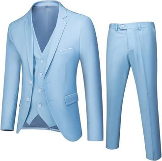 Generic Costume Homme 2 pi&egrave;ces Slim Fit Smoking Simple Poitrine &agrave; Deux Boutons Men Suits 2 Piece pour Mariage Business F&ecirc;te Confort Blazer Veste et Pantalon G