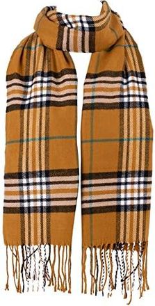 Hat To Socks Écharpe dHiver Classique à Carreaux Super Douc Chaude et Élégante pour les Femmes et les Hommes (Moutarde)