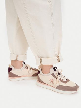 Calvin Klein Sneakers Calvin Klein Retro Runner Lace Up Sock YW0YW02060 Creme