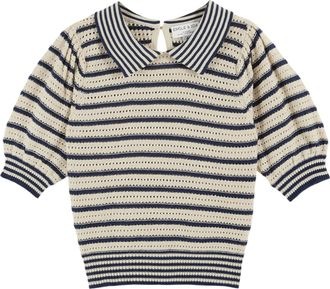Emile Et Ida Pull Rayures Ajour&eacute; Coton Bio Emile et Ida