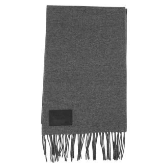 Hogan Grauer Fransenschal mit Logo - - Accessories - Herren - Grau - ONE SIZE
