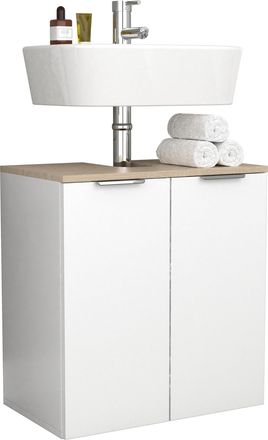 VCM Holz Waschbeckenunterschrank | Badschrank | Ma&szlig;e: H. 60 x B. 56 x T. 34 cm | 2 gro&szlig;e Dreht&uuml;ren - Donali