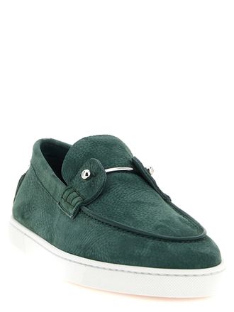 Christian Louboutin Mens Bicolor Calfskin Slip-On Loafers