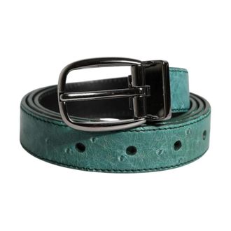 Dolce & Gabbana Gr&uuml;ner Lederg&uuml;rtel mit Metallschnalle - - Accessories - Herren - Gr&uuml;n - 85 CM