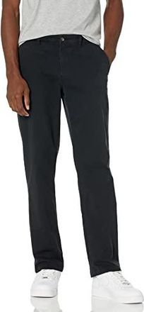 Amazon Essentials Pantalon Chino Extensible, Style décontracté, Coupe Classique Homme, Noir, 42W / 34L