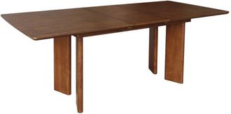 Sweeek Table &agrave; manger rectangulaire extensible bois dh&eacute;v&eacute;a et placage ch&ecirc;ne noyer 6-8 places 170-210cm - Albane