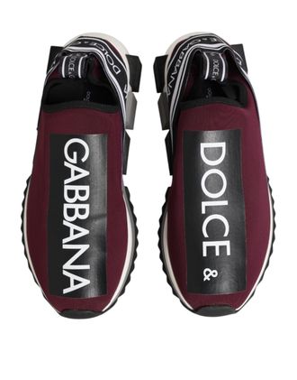 Dolce & Gabbana Maroon Slip On Sorrento Men Sneakers Shoes 20+pa+pu+vi