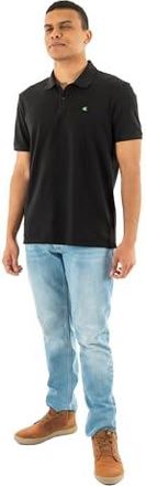Calvin Klein Polo Manches Courtes Homme Monogram Pique en Coton, Noir (Black), M