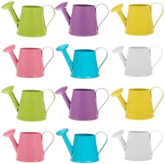 BESPORTBLE Lot de 12 mini arrosoirs pour enfants en m&eacute;tal - Petit seau dirrigation de jardin - Bouilloire miniature pour jardin, ext&eacute;rieur, int&eacute;rieur, fleurs suc