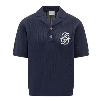 Dr&ocirc;le de Monsieur Homme, Tops, Bleu, Taille: XL Polo en Tricot Monogramme
