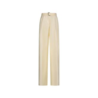 Blumarine Gl&auml;nzende diagonale Hose - - Trousers - Damen - Beige - L