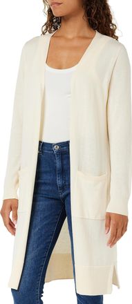 Amazon Essentials Damen Leichter, Länger Geschnittener, Langärmliger Cardigan-Pullover Mit Offener Vorderseite (In Übergröße Erhältlich), Blasser Pfirsich, 4XL Große Gr