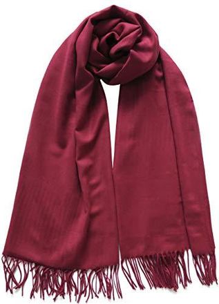 Lina & Lily Écharpe Châle Foulard Pashmina pour Unisexe (Rouge foncé)