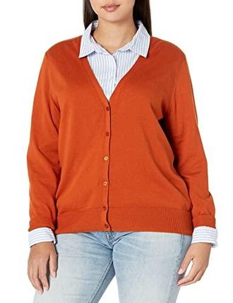 Amazon Essentials Cardigan léger à col en V (Grande Taille Disponible) Femme, Óxido, M