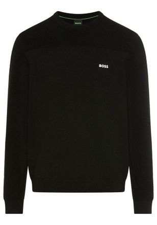 HUGO BOSS Strickpullover KN Momentum-X CN Rundhalsausschnitt, Regular Fit, kontrast HD-Logo