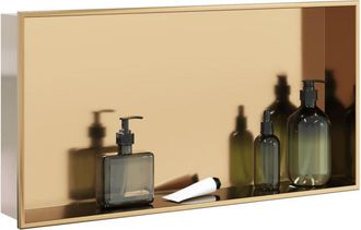 vidaXL Vidaxl - Niche de douche dor&eacute; bross&eacute; 62x32x9 cm en acier inoxydable - R&eacute;sistante &agrave; lhumidit&eacute; - Installation encastr&eacute;e pour salle de bains