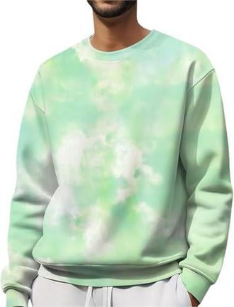 Generic Chandail à capuche à col ras du cou pour homme - Chandail en molleton chaud classique en mélange de coton mélangé pour vêtement de rue décontracté (ro