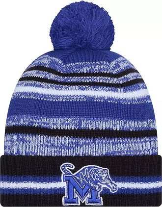 New Era Memphis Tigers Onfield Sport Strickm&uuml;tze mit B&uuml;ndchen, Schwarz gestreift, NCAA Cheer Cuff Strickm&uuml;tze