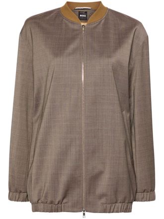BOSS Karierte Bomberjacke - Braun