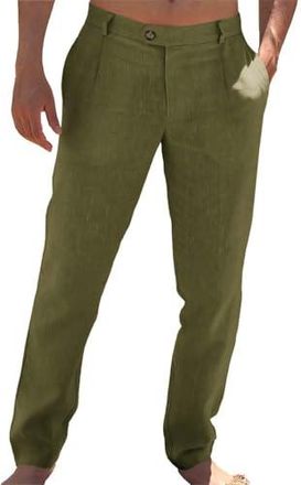 Generic Pantalon de sport long pour homme - &Eacute;t&eacute; fin - Pantalon de loisirs pour homme - Couleur unie - Pantalon long ample - Pantalon de jogging tendance - Cou