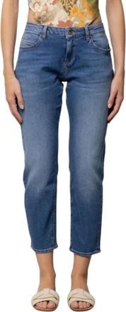 Kaos Kaos, Femme, Jeans, Bleu, Taille: W28 Boyfriend Cropped Jeans