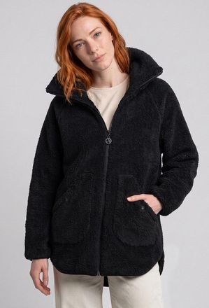 Alife And Kickin Fellimitatjacke Damen SariaAK T &Uuml;bergangsjacke, Jacke Dichter Teddyfleece, hoher Stehkragen, zwei aufgesetzte Taschen