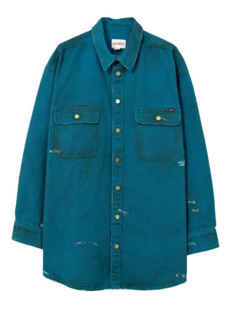 Bows & Arrows Hemd im Distressed-Look - Blau