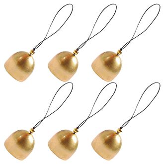 Hemoton 6st&uuml;cke Mini-glockenornamente Aus Messing Vintage-h&auml;ngeglocken F&uuml;r Fenster Und T&uuml;ren Kleine Dekoglocken Als Anh&auml;nger F&uuml;r Weihnachten Und Garten Handge