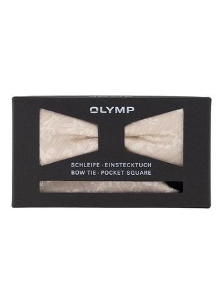 Olymp Herren Einstecktuch + Schleife beige