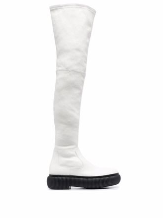 Lanvin cuissardes en cuir - Blanc