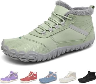 Saguaro Barfuss Schuhe Damen Winter Barfu&szlig;schuhe Damen Wasserabweisend Barfu&szlig; Winterschuhe Warm Gef&uuml;ttert Winterstiefel Hellgr&uuml;n, Gr.40