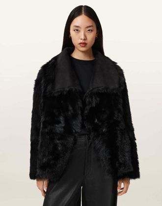 AllSaints Wilton - Veste en imitation peau de mouton - Noir