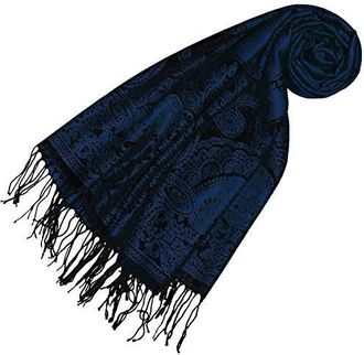 Lorenzo Cana Pashmina &Eacute;charpe - Imprim&eacute; cachemire - Femme Bleu Schwarz Navy Taille unique