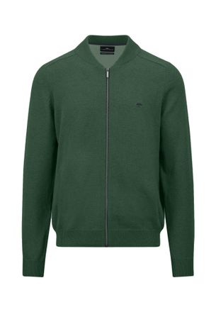 Fynch-Hatton Strickjacke aus Baumwolle mit Reißverschluss und Stehkragen Dark Leaf/L