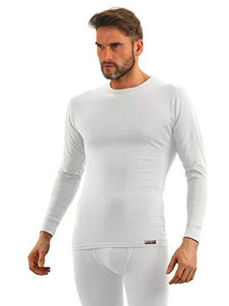Sesto Senso Maillot de Corps Coton Longues Manches sous-Vêtements Haut Thermique Homme 3XL Blanc