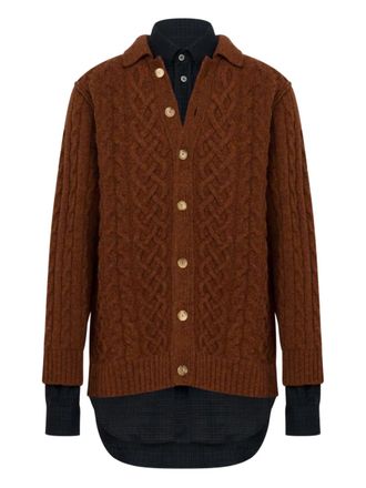 Moschino cardigan en maille torsadée - Marron