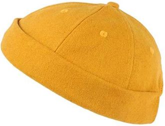 Nyls Création Bonnet Docker Jaune en Feutre de Laine Homme et Femme Look Hiver Duik - Mixte