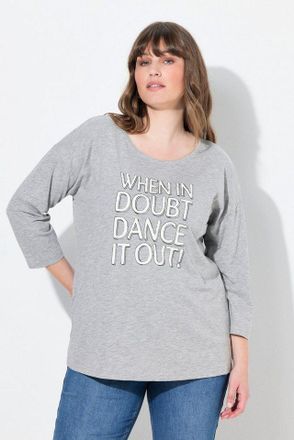 Ulla Popken T-Shirt Shirt Oversized Rundhals 3/4-Arm Biobaumwolle