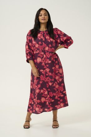 Kaffe Curve Kleid Regular fit Red Tone Graphic Print multicolour